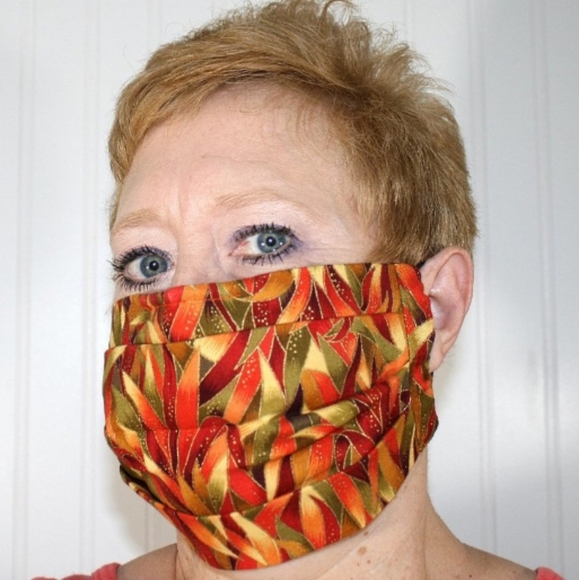 Hand Crafted | Accessories | Handmade Cloth Fall Colors Face Mask With ...